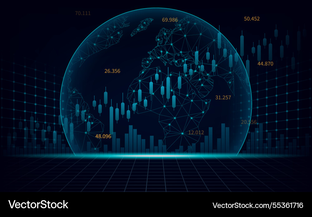 World stock market chart Royalty Free Vector Image
