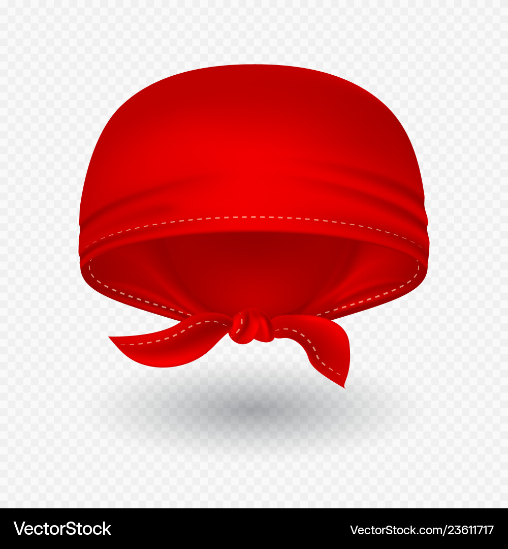 Red realistic head bandana Royalty Free Vector Image