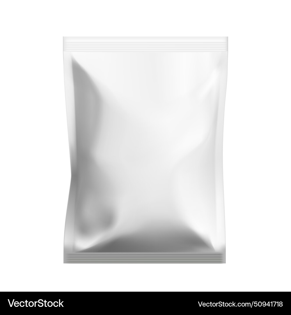 Blank snack pouch bag packaging isolated on white Vector Image