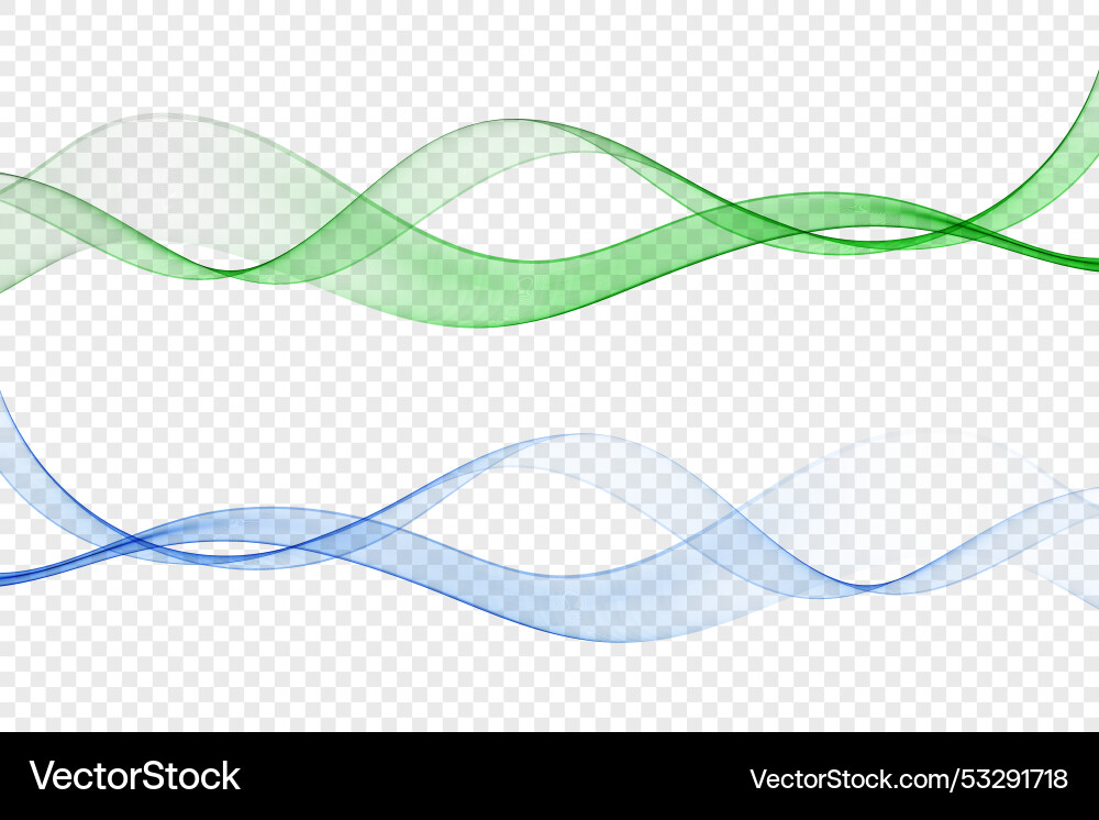 Blue and green wavy wave flow design element Vector Image