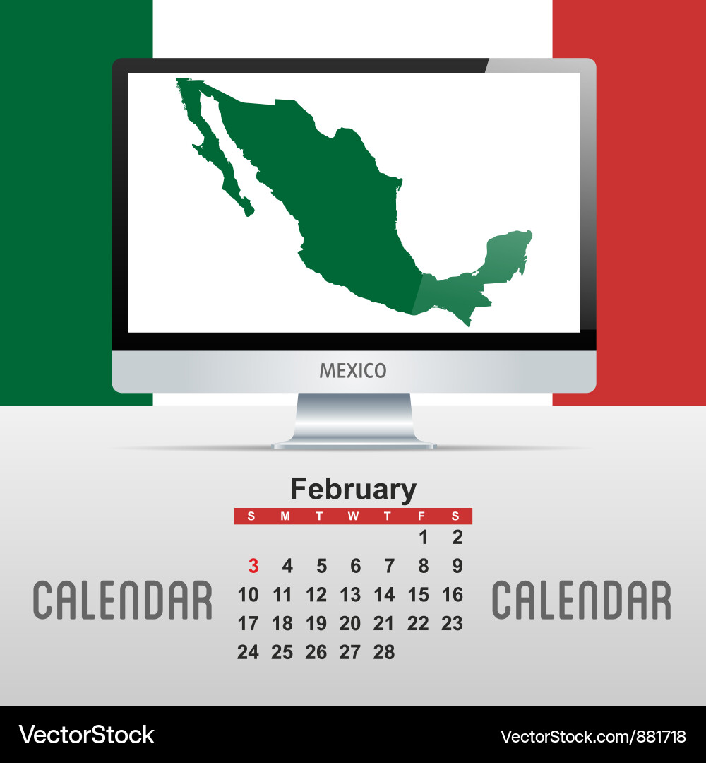 Calendar with map of countries Royalty Free Vector Image