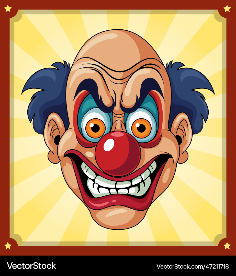 Scary Cartoon Clown Faces Clown Spooky Creature Angry Face Expression