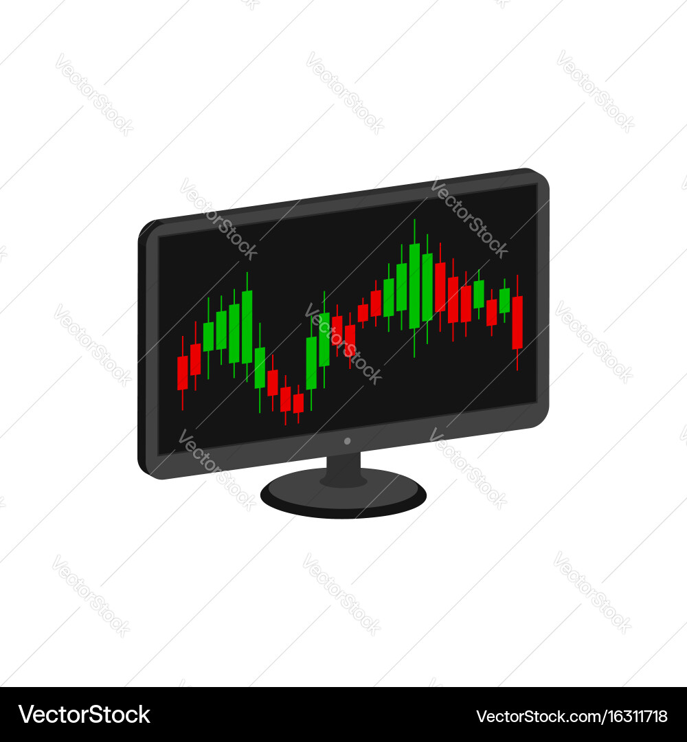 Display with candlestick trading chart stock Vector Image