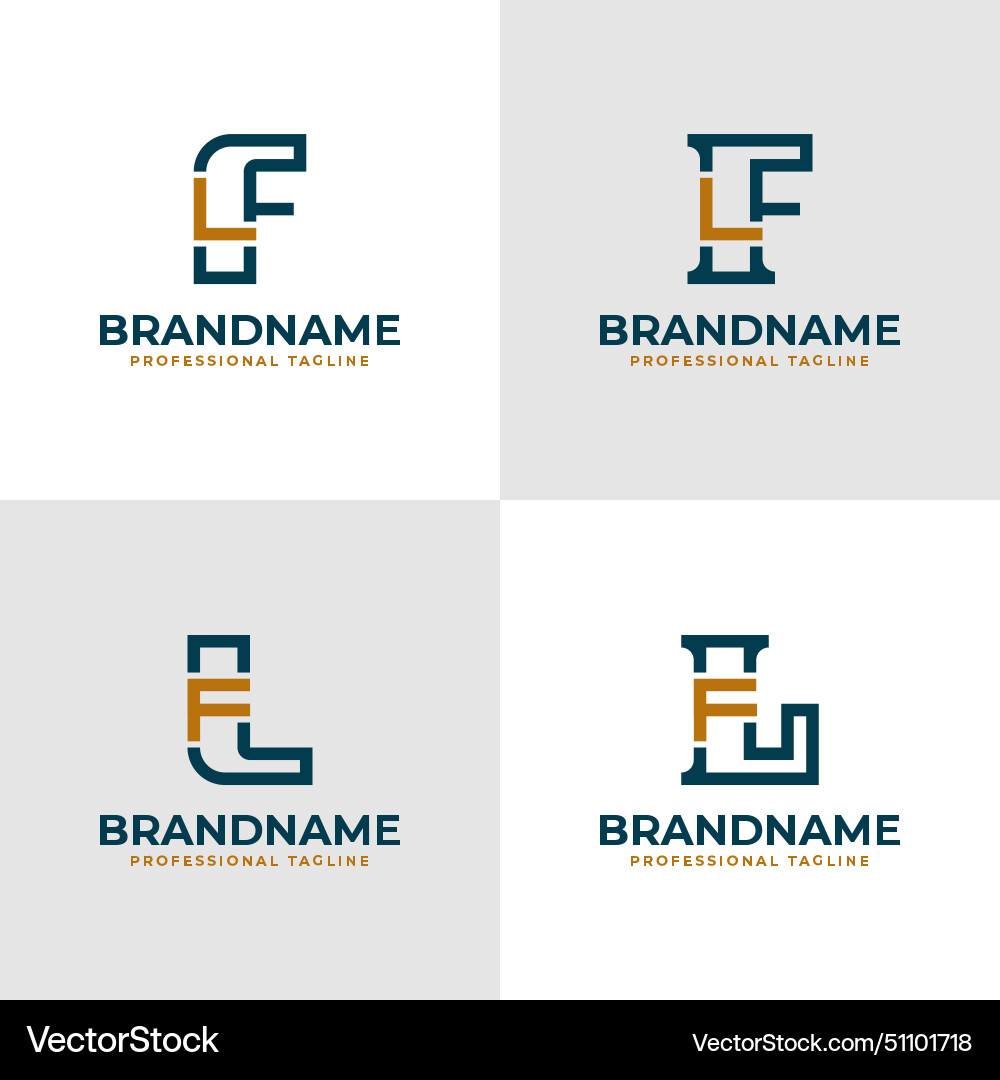 Elegant letters fl and lf monogram logo suitable Vector Image