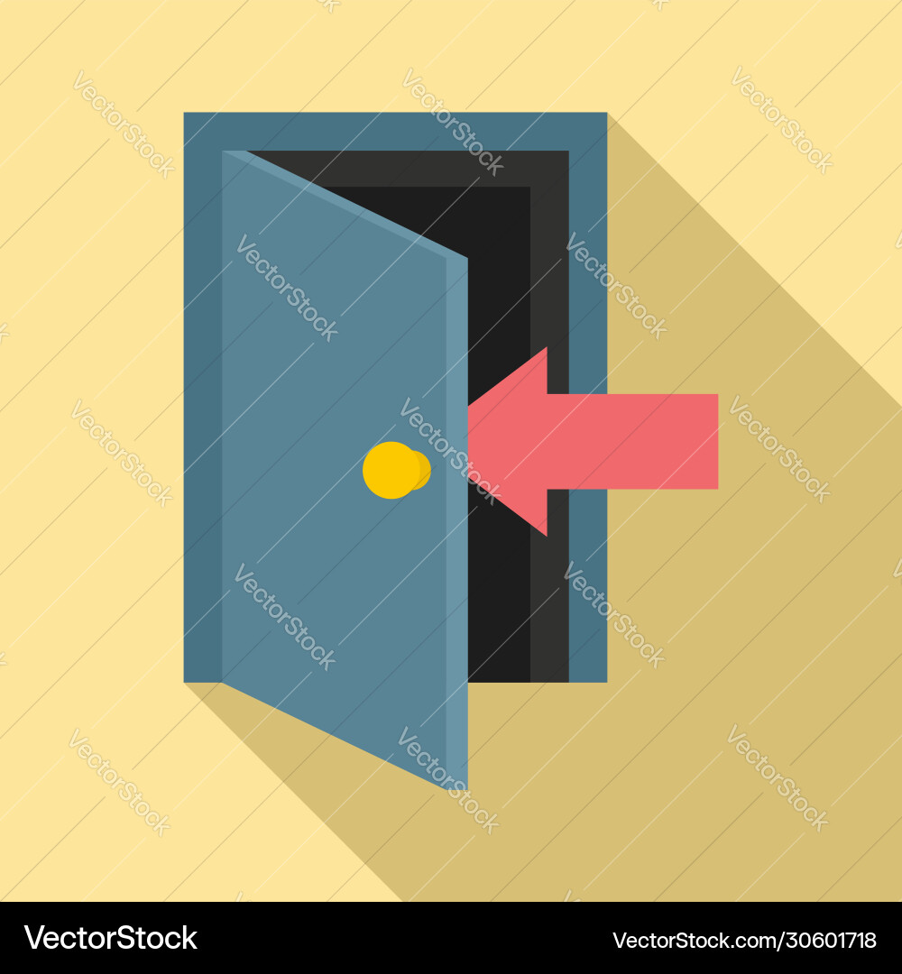 Escape door icon flat style Royalty Free Vector Image