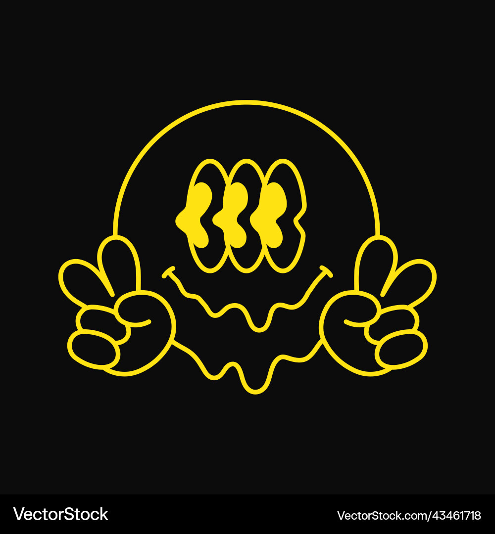 Peaceful Smile Hippie Royalty Free Vector Image