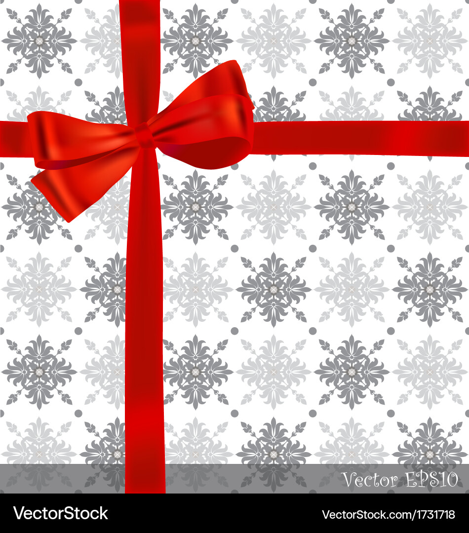 Vintage background with red ribbon Royalty Free Vector Image