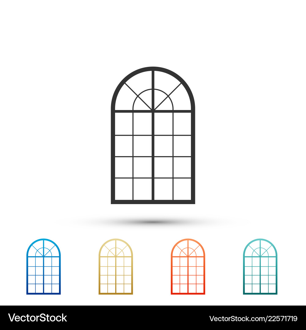 Arched window icon isolated on white background Vector Image