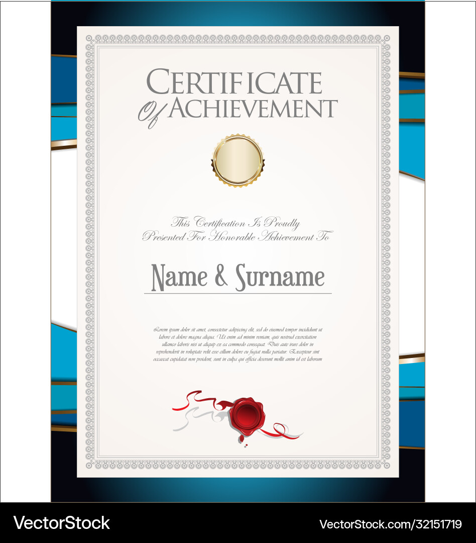 Certificate or diploma retro vintage design 083128