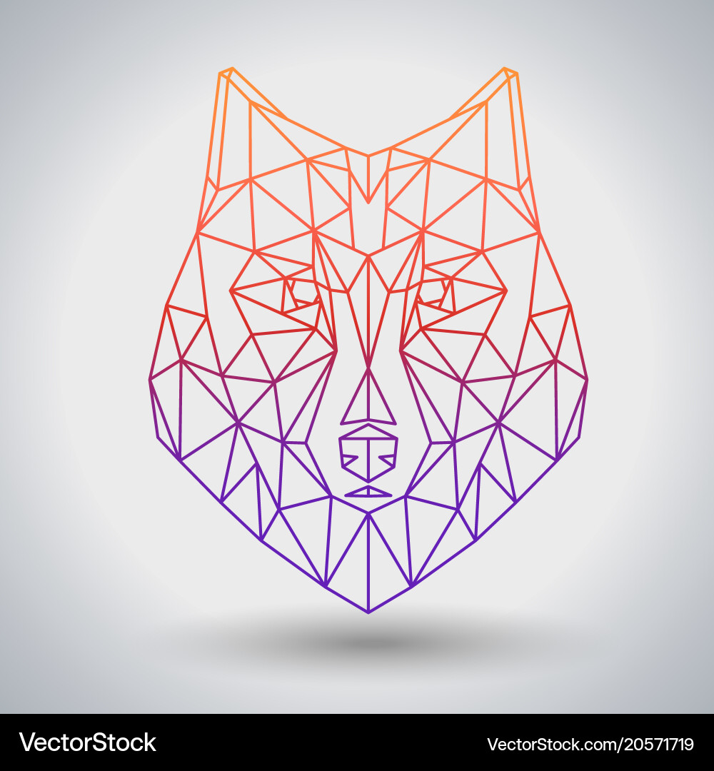 Hipster polygonal animal wolf triangle Royalty Free Vector