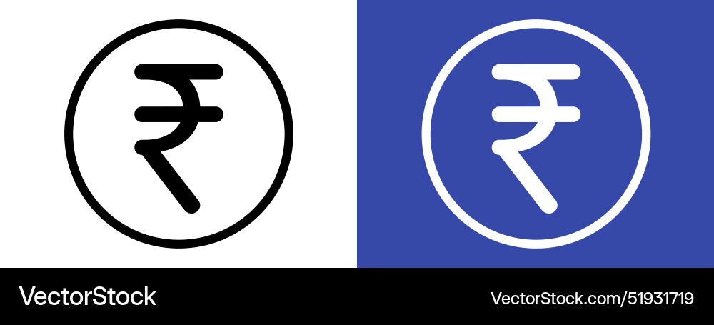 Indian rupee icon logo set Royalty Free Vector Image