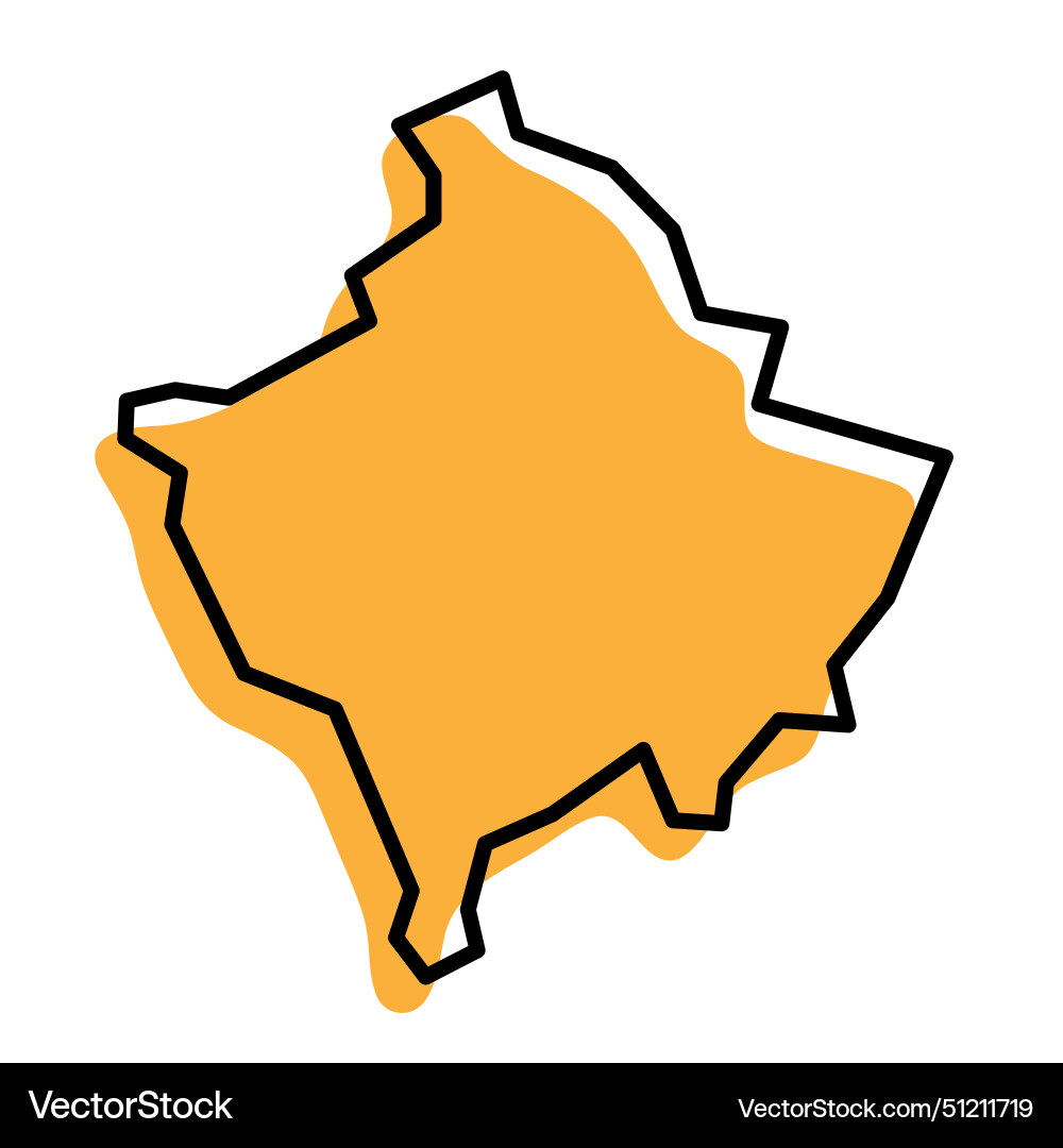 Kosovo Simplified Map Royalty Free Vector Image