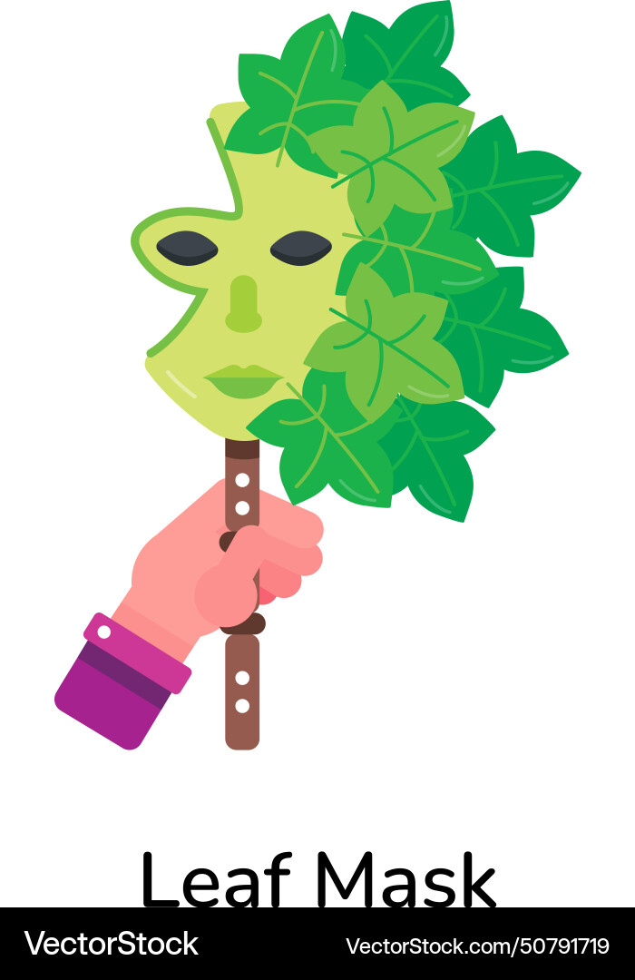 Leaf mask Royalty Free Vector Image - VectorStock