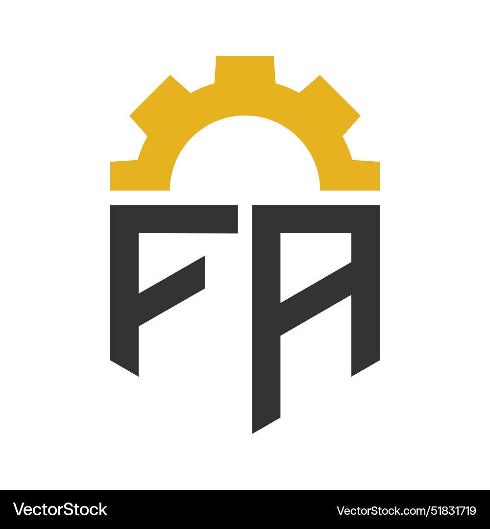 Letter fa gear logo design for service center Vector Image