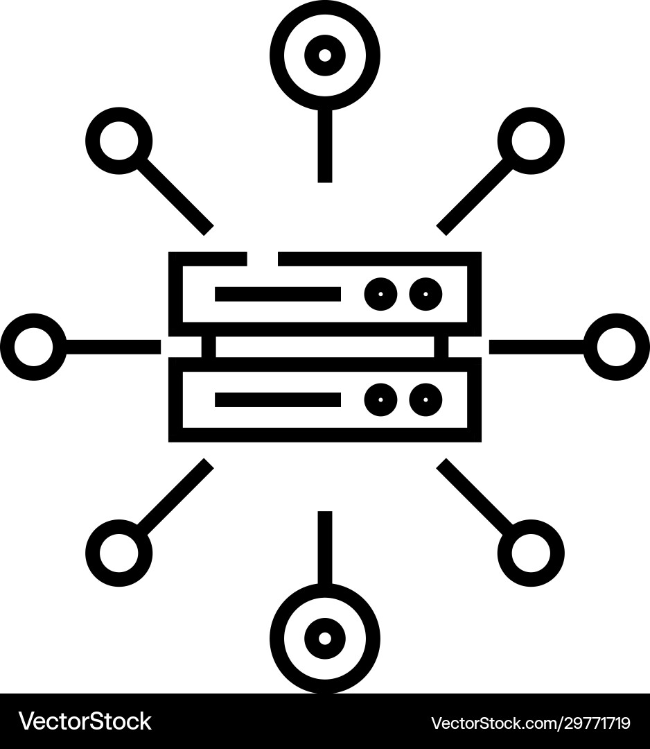 Linking system line icon concept sign outline Vector Image