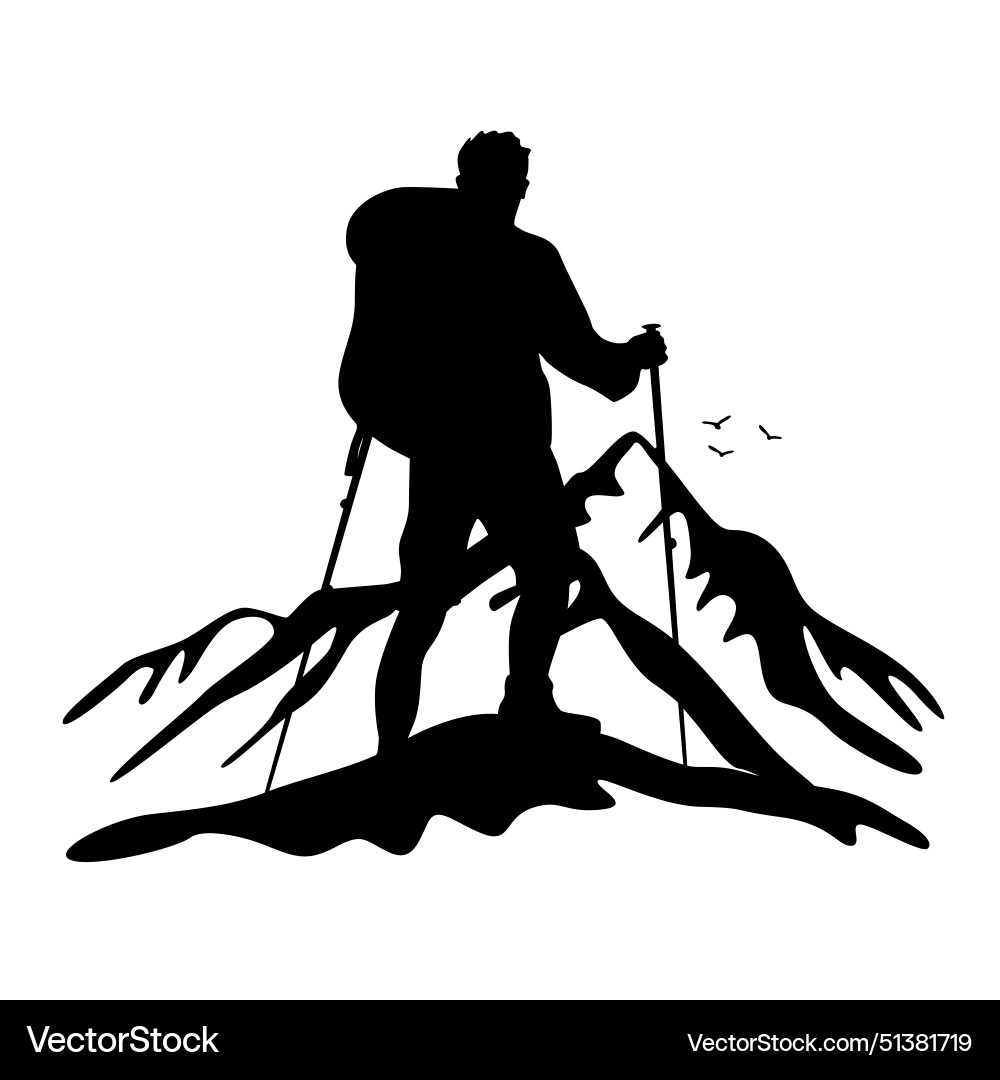 Man climbing on mountain people climbing Vector Image