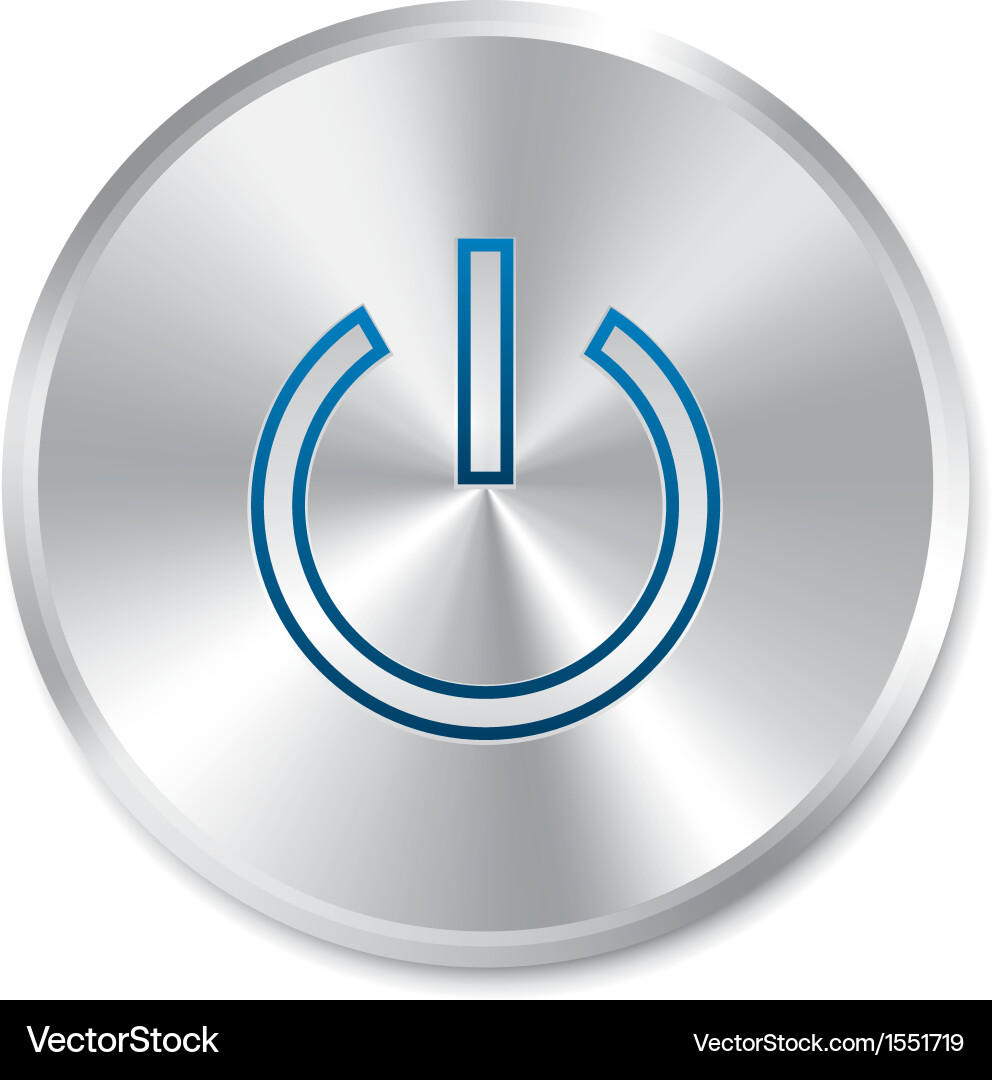 Power on button turn round sticker Royalty Free Vector Image