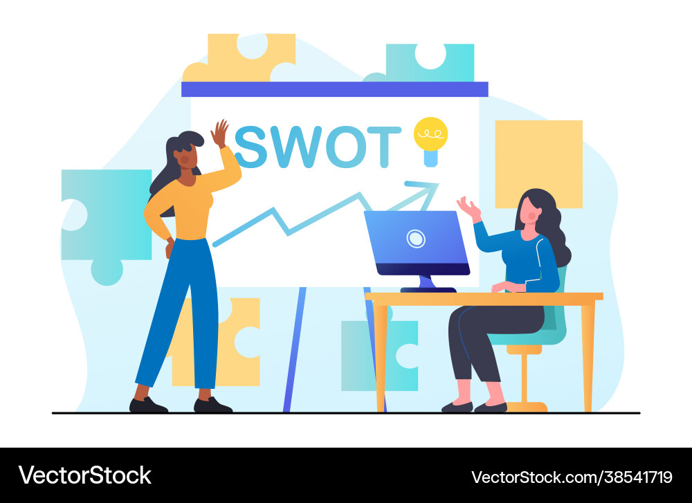 SWOT Analysis Team Collaboration Royalty Free Vector Image