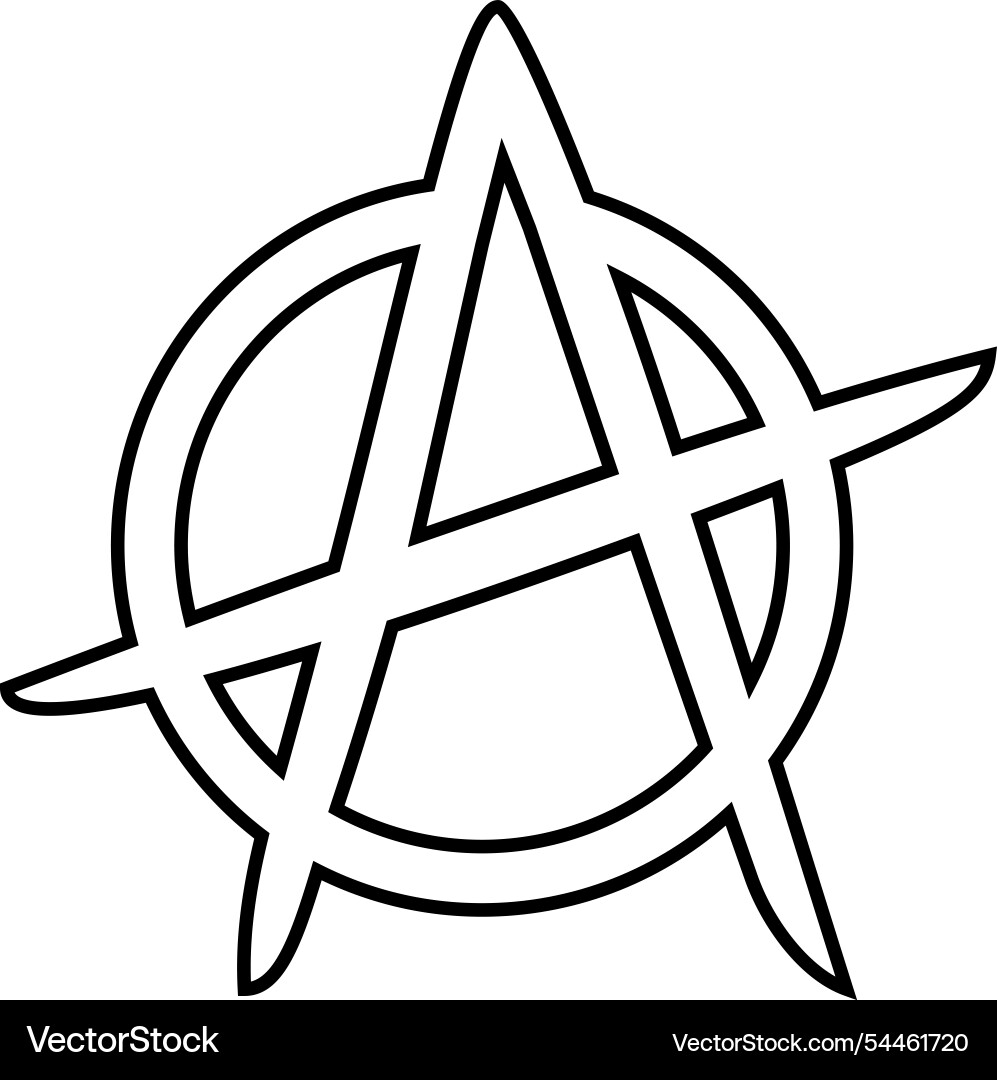 Anarchy subculture style punk line icon Royalty Free Vector