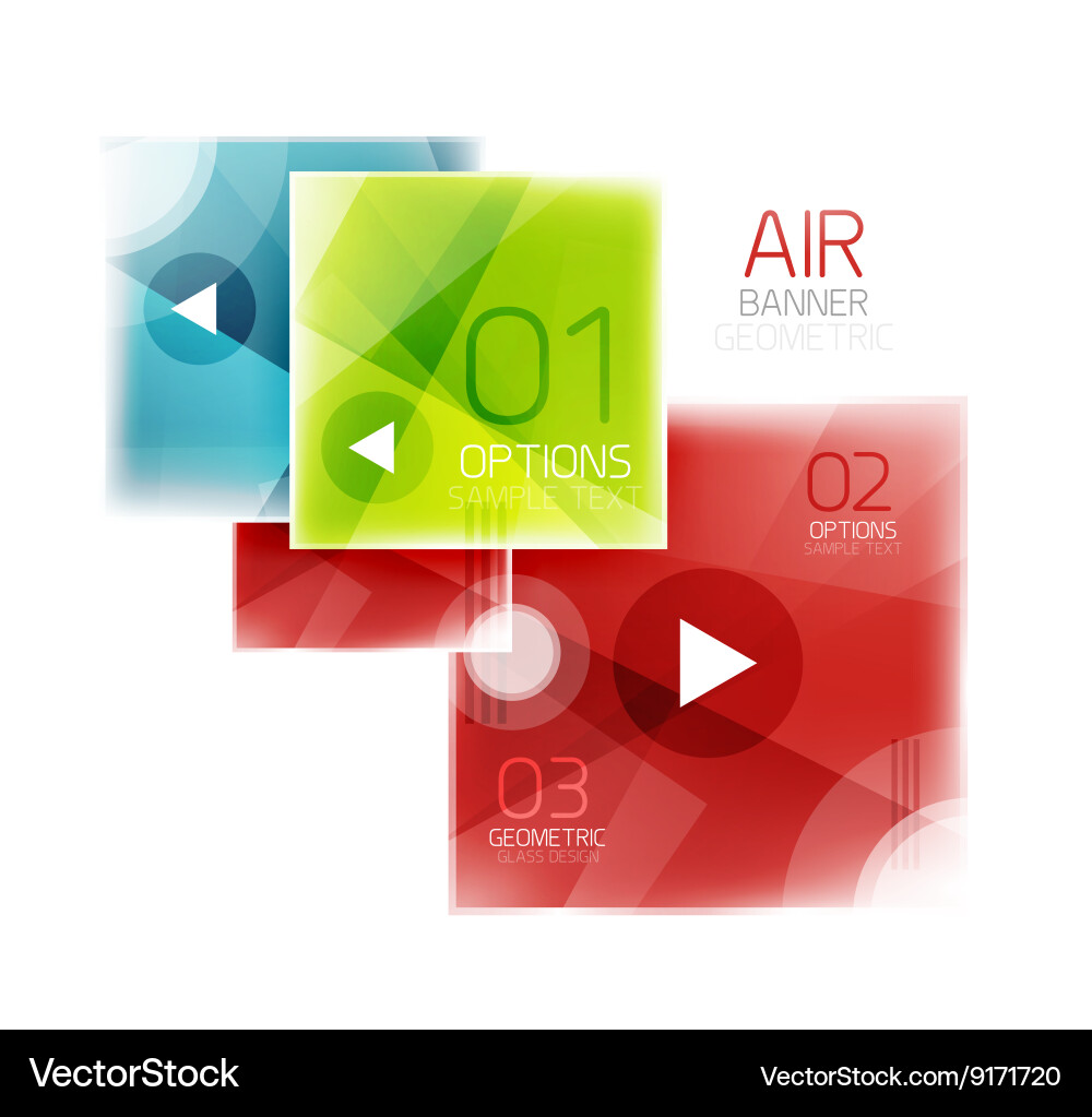 Colorful geometric squares with option Royalty Free Vector