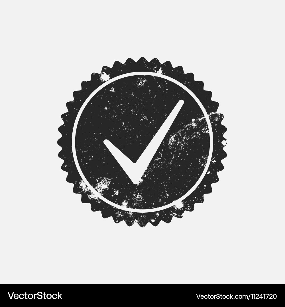 Distressed checkmark stamp Royalty Free Vector Image