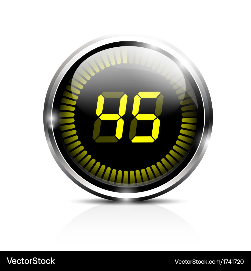 Electronic timer 45 seconds Royalty Free Vector Image