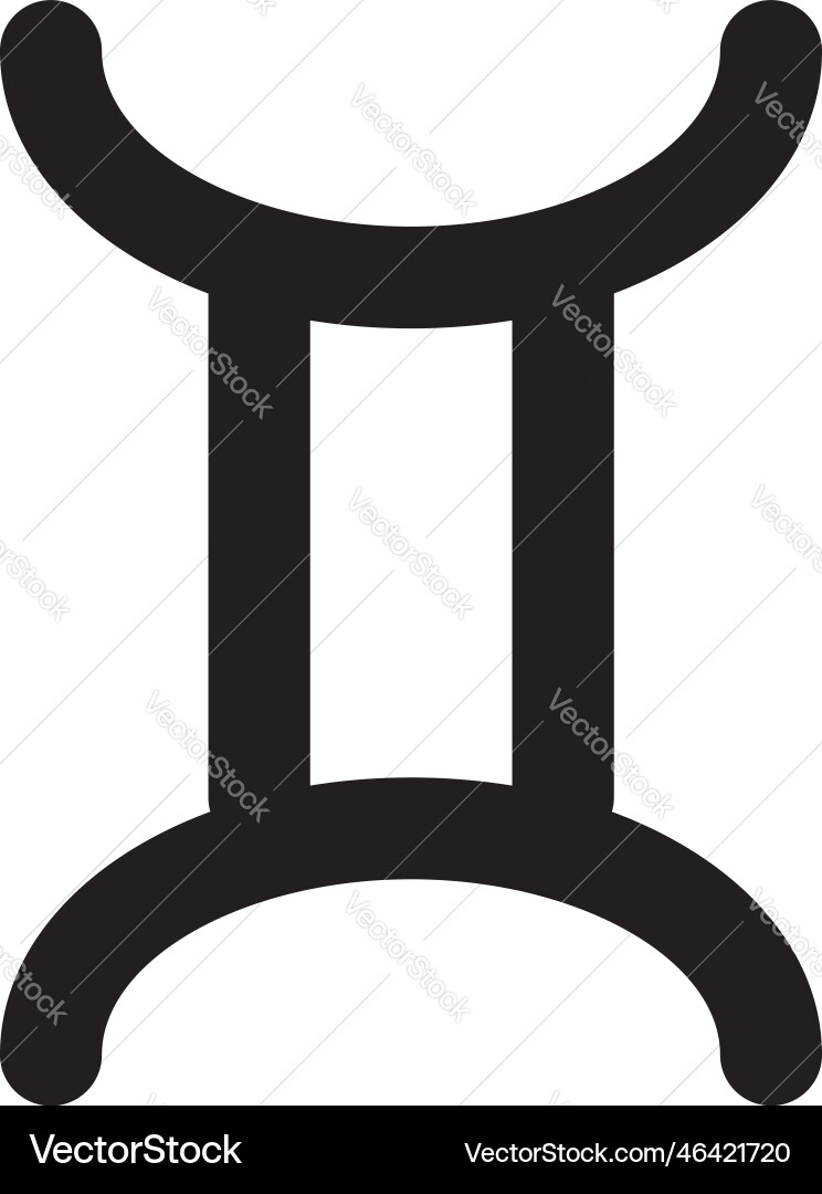 Gemini linear icon astrological zodiac sign Vector Image