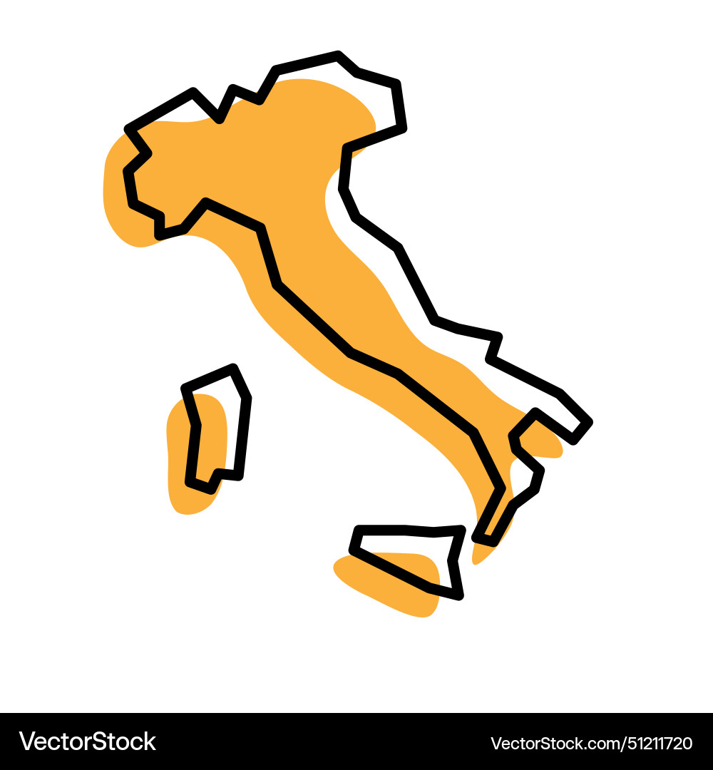 Italy simplified map Royalty Free Vector Image