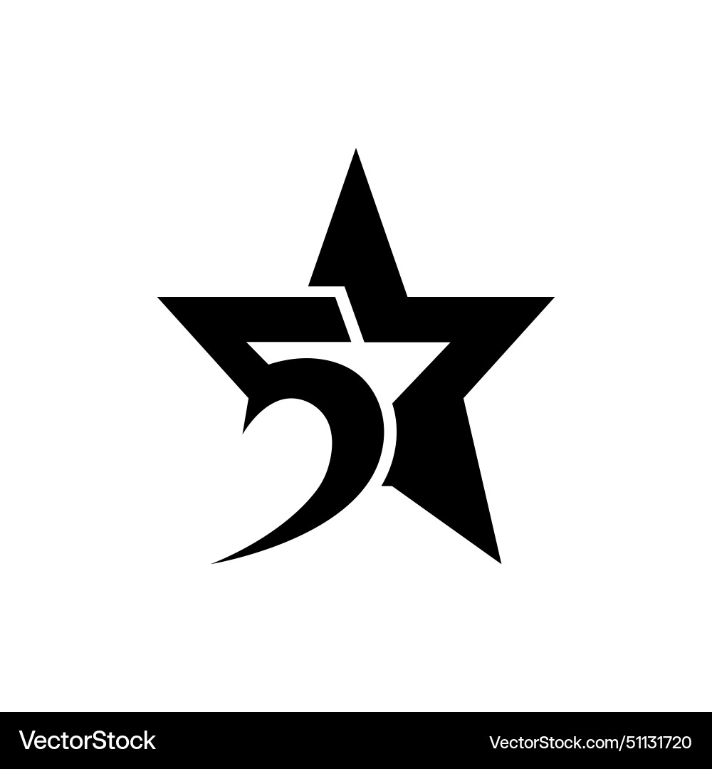 Modern 5star abstract monogram logo design idea Vector Image