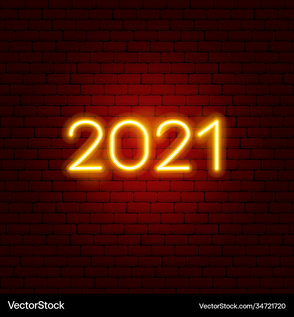 Neon New Year 2021 Royalty Free Vector Image - VectorStock