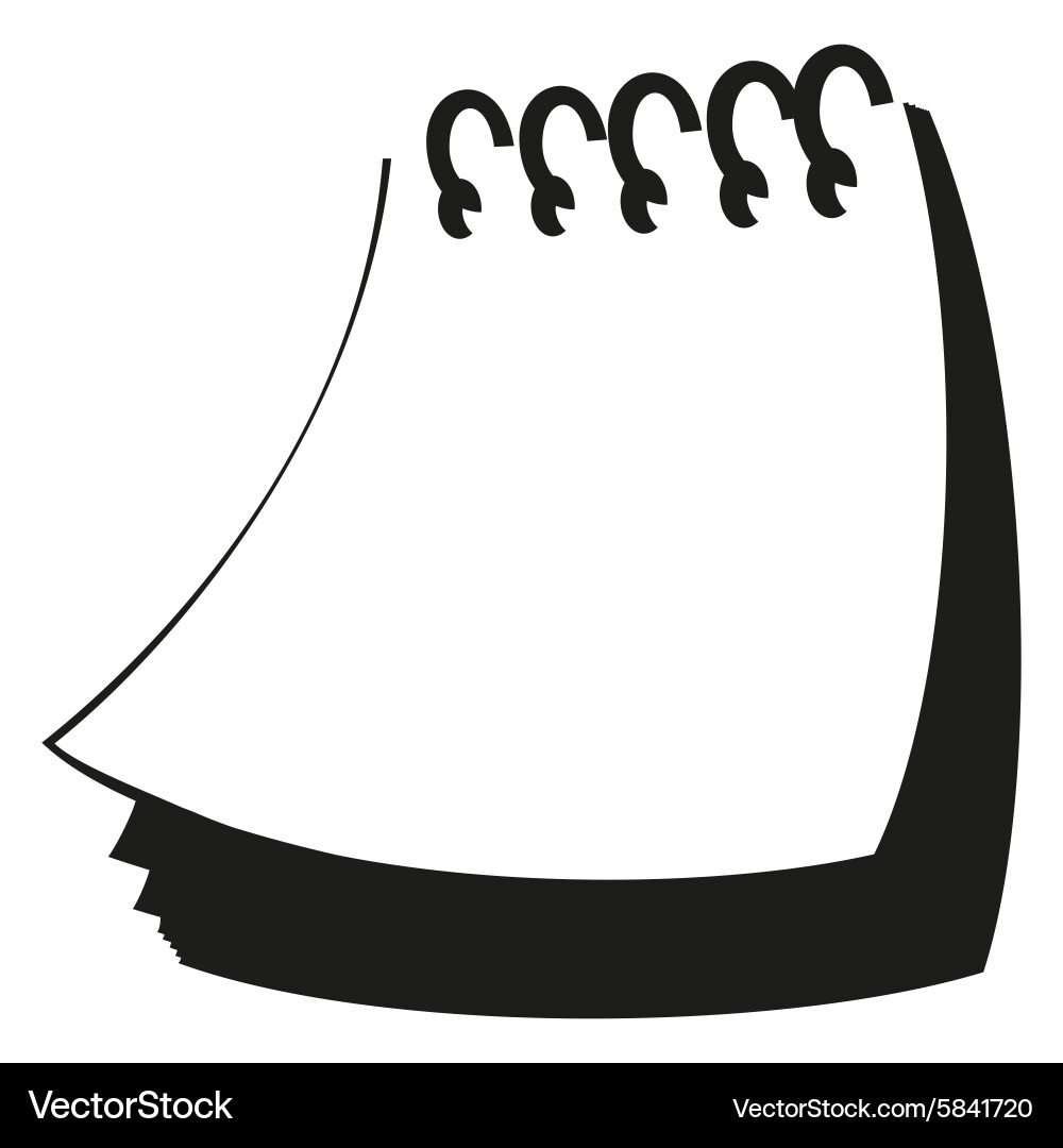 Notepad silhouette Royalty Free Vector Image - VectorStock