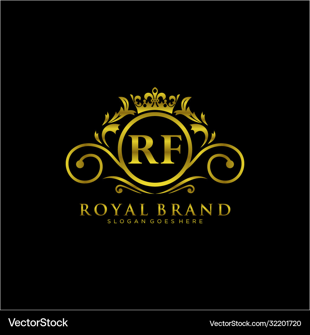 Rf letter initial luxurious brand logo template Vector Image