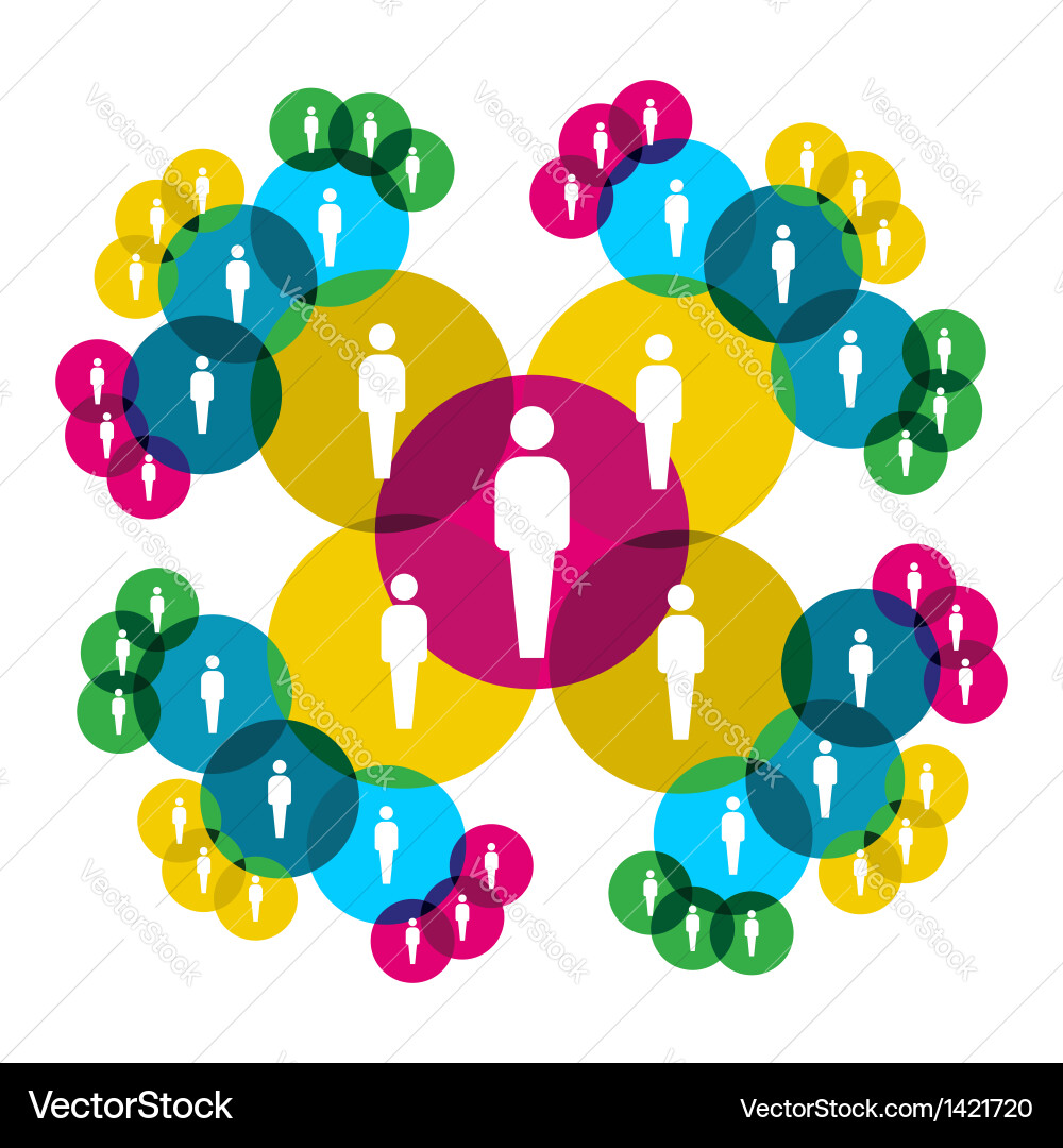 Social network connection diagram Royalty Free Vector Image