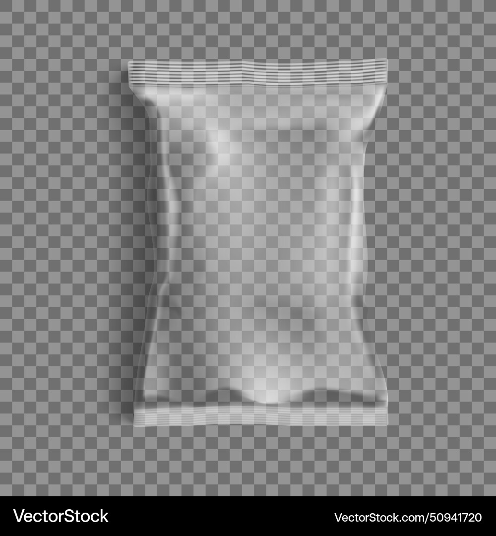 Transparent packaging for snack or other food Vector Image