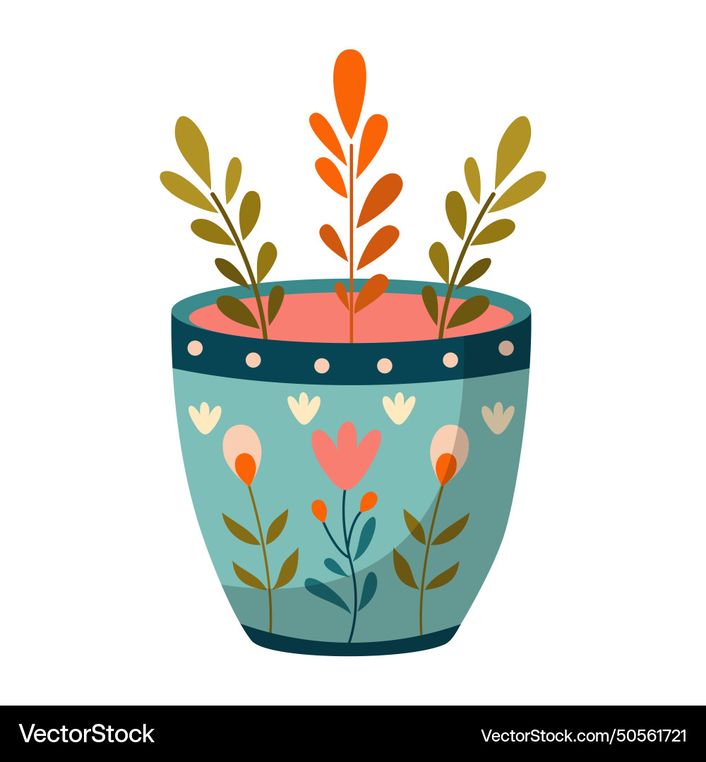 Blue flower glass Royalty Free Vector Image - VectorStock