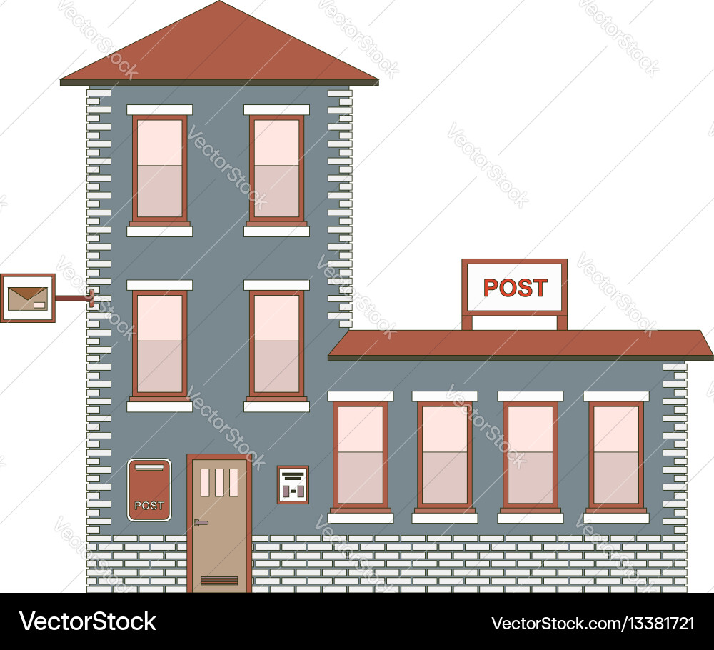 Building exterior of post office Royalty Free Vector Image