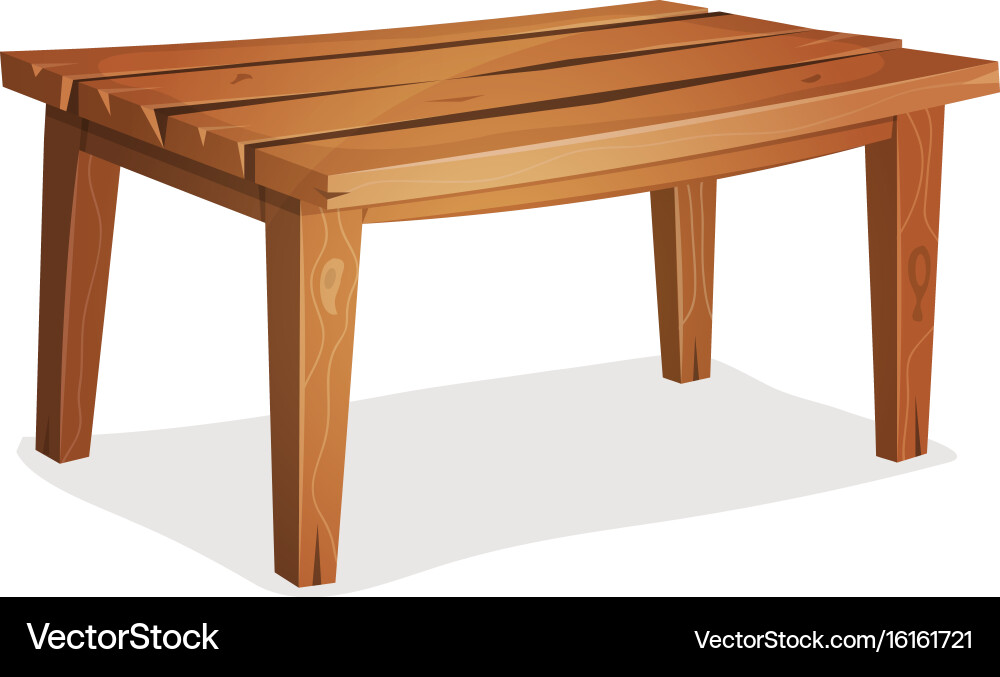 Cartoon wood table Royalty Free Vector Image - VectorStock