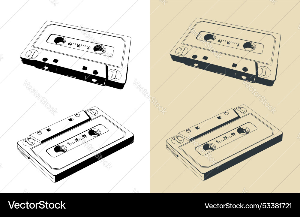 Compact cassette Royalty Free Vector Image - VectorStock