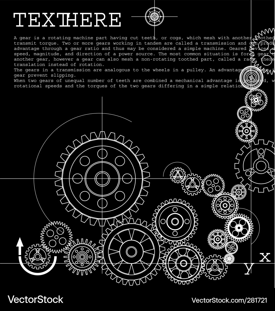 Complex Gear System Background Royalty Free Vector Image