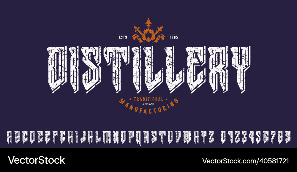 Decorative sans serif font in viking style Vector Image