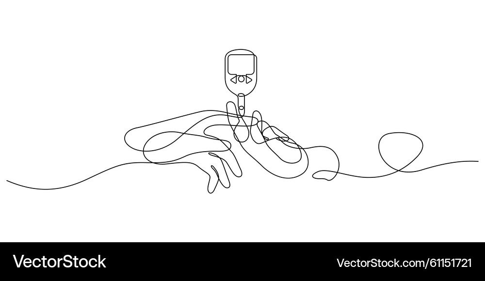 Diabetes Awareness - One Line Drawing – Royalty-Free Vector | VectorStock