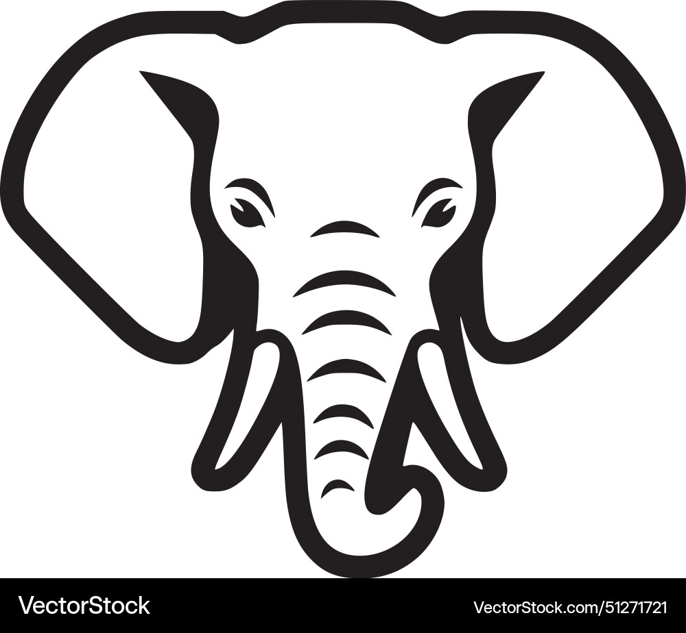 Elephant - black and white isolated icon Vector Image