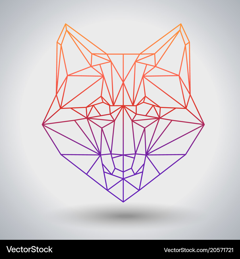 Hipster polygonal animal fox triangle Royalty Free Vector