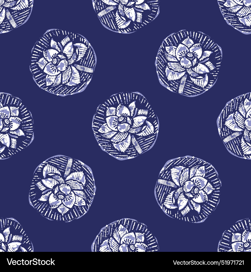 Indigo blue to dye effect abstract seamless Vector Image