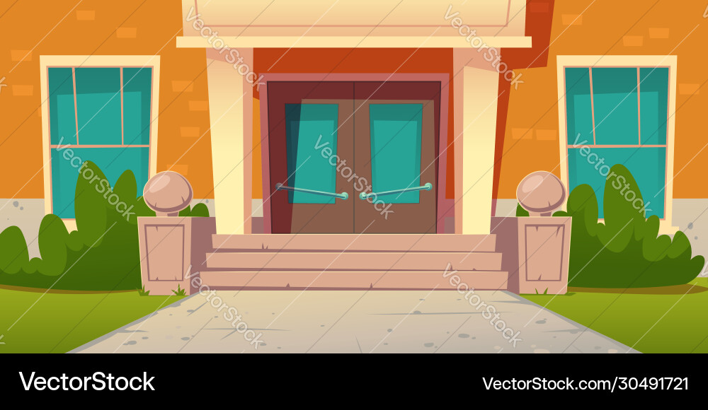 School entrance building college campus facade Vector Image