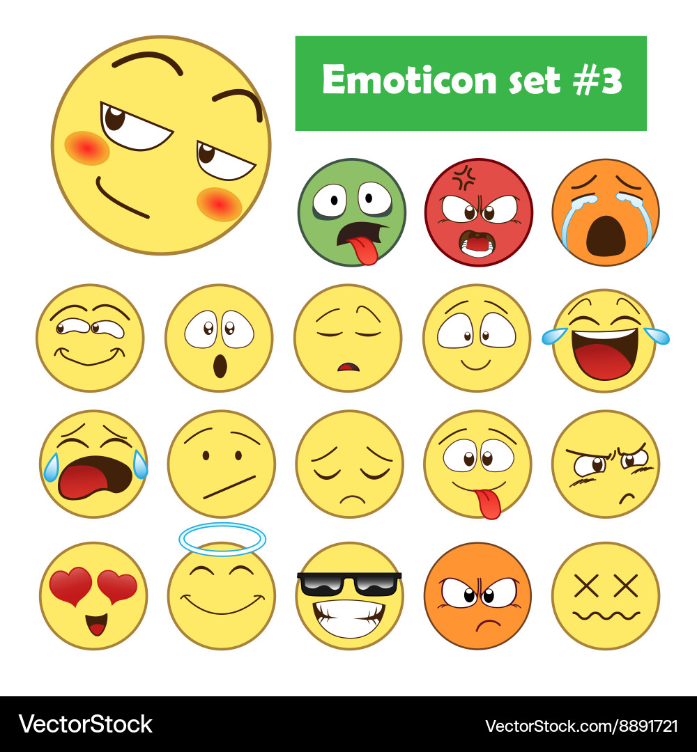 Set of emoticons Royalty Free Vector Image - VectorStock