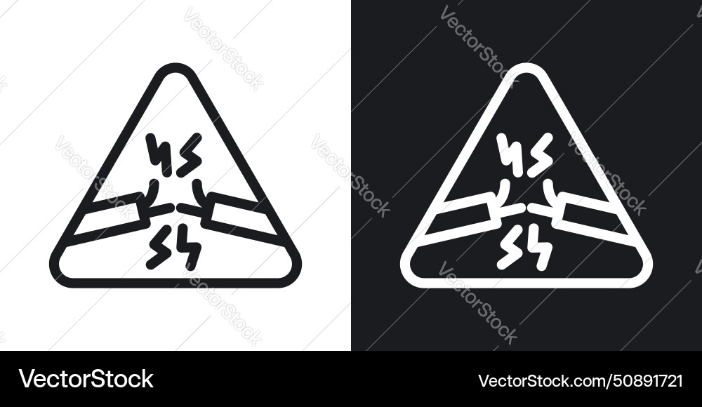 Short circuit icon set electric faulty short Vector Image