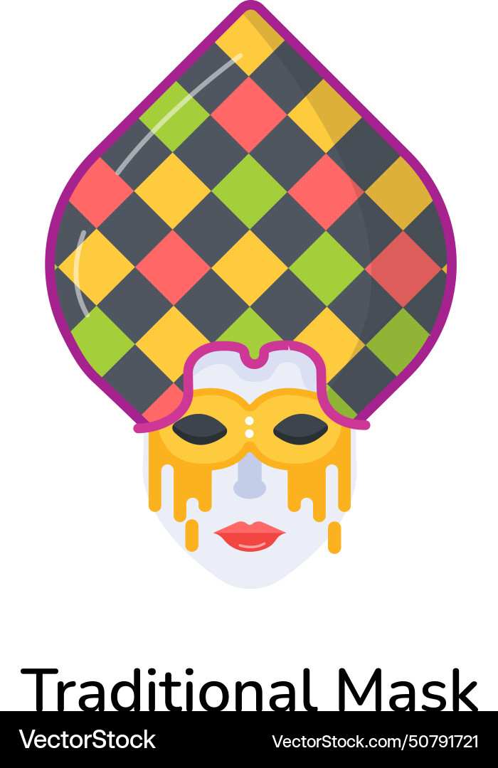 Traditional mask Royalty Free Vector Image - VectorStock