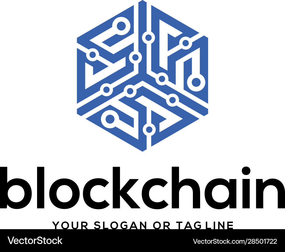Blockchain logo design Royalty Free Vector Image