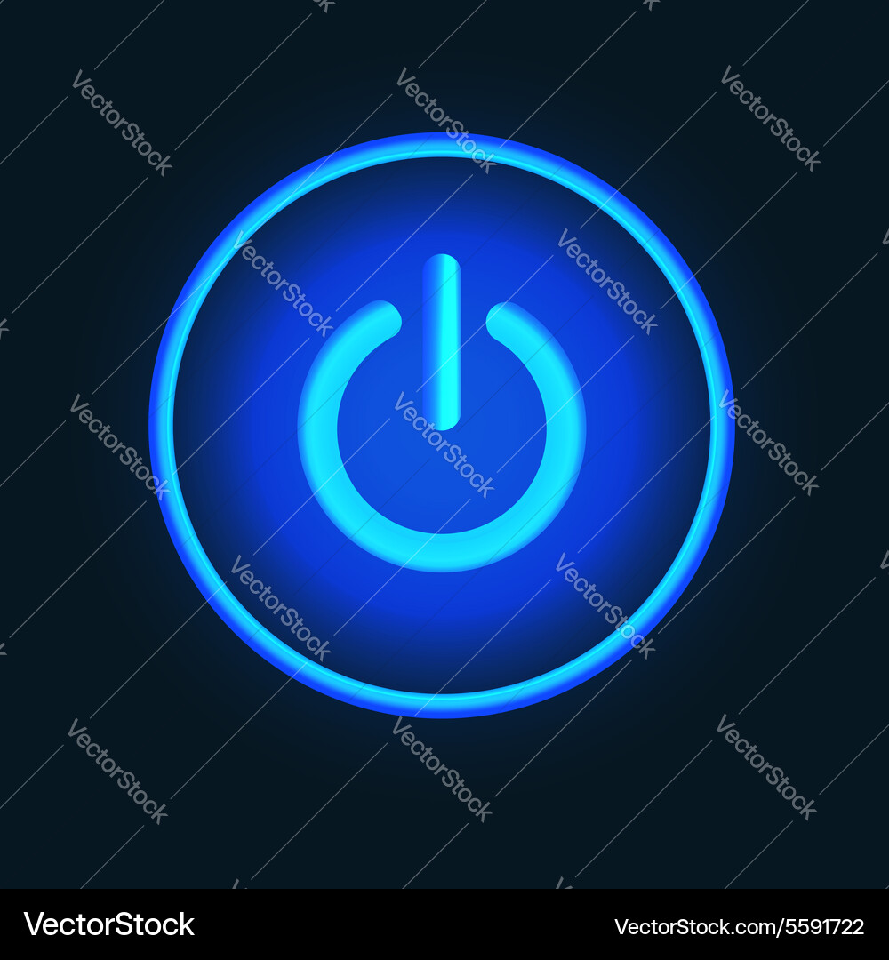 Blue neon button Royalty Free Vector Image - VectorStock